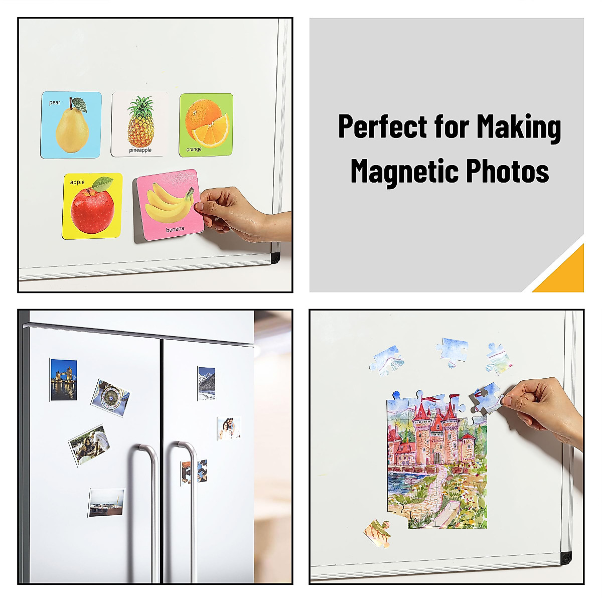Mr. Pen- Adhesive Magnetic Sheets, 8" x 10", 4 Pack, Magnetic Sheet, Magnetic Paper, Magnet Paper Sheets, Magnetic Sheets with Adhesive Backing, Flexible Magnetic Sheet, Photo Magnets, Magnet Sheet