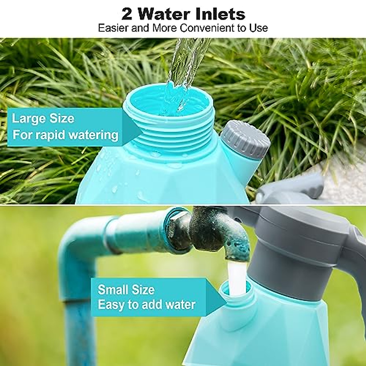 0.5 Gallon/2L Electric Spray Bottle Plant Mister, VAXMAY Electric Sprayer with Adjustable Mist Nozzle and Extension Spout, USB Rechargeable Continuous Spray Bottle for Plants, Fertilizing, Cleaning