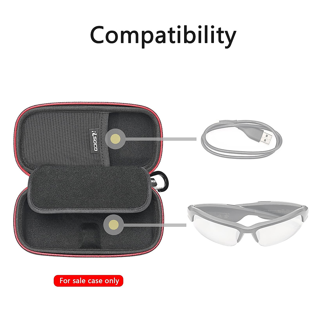RLSOCO Carrying Case for Bose Frames Tempo - Sports Audio Sunglasses