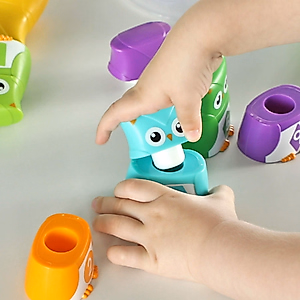 Learning Resources Snap-n-Learn Rainbow Color and Shape Recognition, Letter Owls, Alphabet Toy, 10 Pieces, Ages 2+