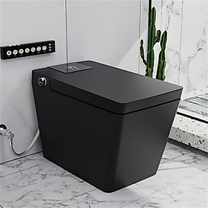 Smart Bidet Toilet for Bathroom with Remote Control, Modern Intelligent One Piece Tankless Toilet with Auto Open/Close Lid, Auto Dual Flush, Heated Bidet Seat, Warm Water and Dry.
