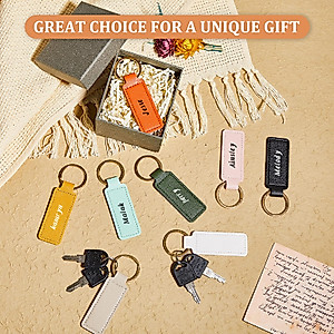 Wavyknot 48 Pcs Leather Keychains Blank Bulk PU Leather Sublimation Key Chains Gift Birthday Halloween(Bright Color)