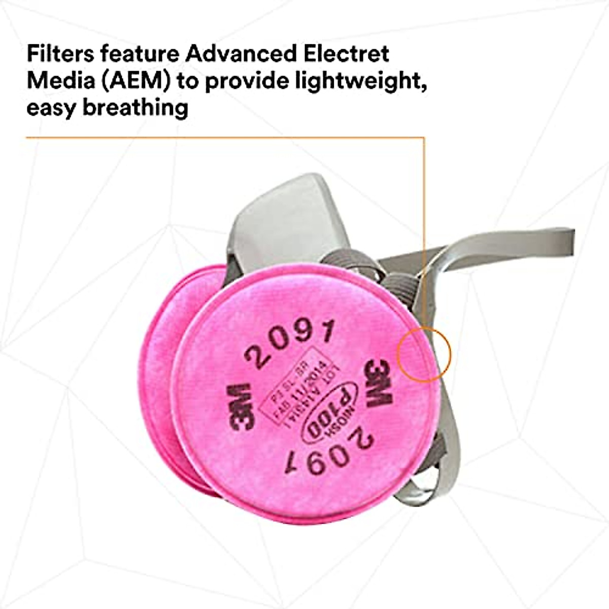 3M Half Facepiece Reusable Respirator Assembly Kit 6191, P100, Lightweight, Comfortable, Easy to Adjust, Includes 2091 Particulate Filter, Welding, Soldering, Asbestos