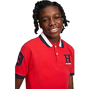 Tommy Hilfiger Kids Boy's Short Sleeve Matt Polo (Big Kids) Regal Red MD (10-12 Big Kids)