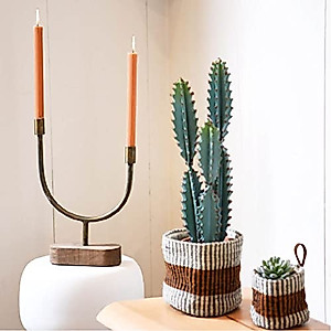 Asymmetrical Wood and Metal Candle Holder