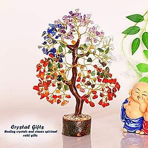 Chakra Tree - Crystal Tree - Gem Tree - Feng Shui Decor - Crystal Bonsai Tree - 7 Chakra Tree of Life Decor - Gemstone and Crystals - Spiritual Tree - Chakra Stones - Crystal Gifts - Energy Crystals