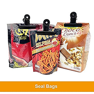 Coideal 12 Pack Large Black Bull Binder Paper Clips, Metal Hinge Clip File Clamps for Crafts, Food Bags, Drawing, Photo at Home Kitchen Office (2 1/2 Inch)