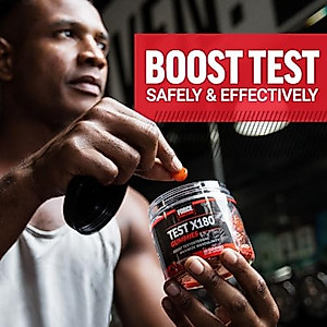 Force Factor Test X180 Gummies Testosterone Booster for Men with Tongkat Ali, Horny Goat Weed, Tribulus Terrestris, Fenugreek, & Black Maca, Supplement Men, Berry Punch, 60 Gummies, 1-Pack