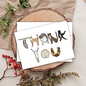 Cat Thank You Cards (6 Packs), Alphabet Thank You Cards for Cat Lovers