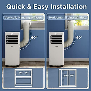 LUBAIR 8,000 BTU Portable Air Conditioners, Portable AC Unit with Remote Control for Room up to 300 Sq.Ft, 3-in-1 Room Air Conditioner Work as Dehu & Fan & Cool with 24Hrs Timer Includes Window Kit