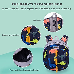 willikiva Dinosaur Toddler Mini Backpack Children Kids Baby Safety Harness Leash Waterproof Boys and Girls (3D Deep Blue)