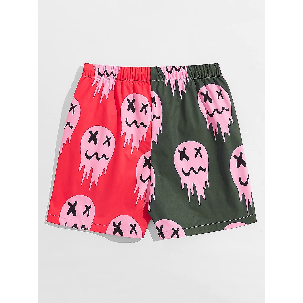 WDIRARA Men's Graphic Print Colorblock Drawstring Waist Active Pocket Shorts Multicolored M