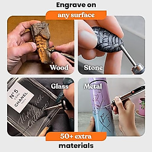 Culiau's Customizer Engraving Pen: Ultimate Cordless Portable for Artists & DIYers - Engrave 50+ Surfaces - Beginner Friendly - Rechargeable - Free 30 Bits & Mastery Guide
