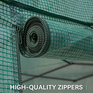 Joyside Walk-in Greenhouse 8.5 Ft x 11 Ft Pop-up Outdoor Green House Plant Gardening Canopy, Roll-up Zipper Entry Doors and 2 Large Roll-Up Side Windows with Garden Hand Shovel(Large, Green)