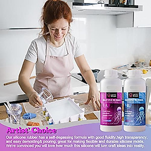 LET'S RESIN Flexible Silicone Mold Making Kit, 43oz Liquid Platinum Cured Silicone Rubber w/Mold Housing, Mixing Cups, Fast Cure Mold Making Silicone for Casting Resin Molds & Silicone Molds
