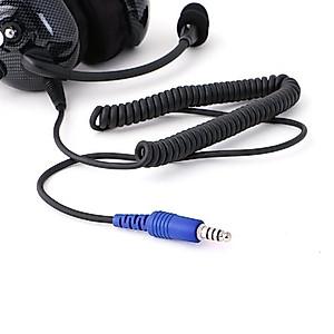 Rugged Carbon Fiber Behind The Head Ultimate Headset for Off Road Air Boats Intercoms - Features Gel Ear Seals Cloth Ear Covers and Noise Cancelling Microphone