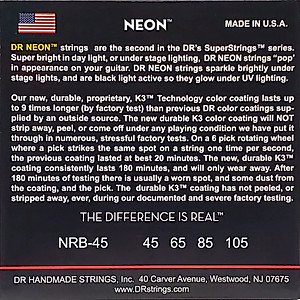 DR Handmade Strings DR Hi-Def Neon Red Medium Bass Guitar Strings (NRB-45)