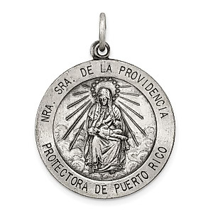 IceCarats 925 Sterling Silver Vintage De La Providencia Medal Necklace Charm Pendant Only