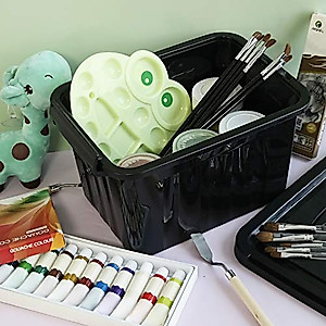 Parlynies Plastic Storage Container Bin with Secure Lid and Latching Buckles, 6 Pack, 7 Qt.