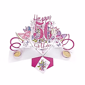 Happy 50th Birthday Pop-Up Greeting Card Original Second Nature 3D Pop Up Cards