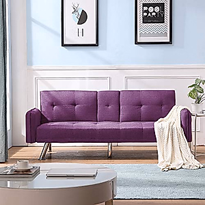 ERDAYE 64 inches Modern Loveseat Sofa, Purple
