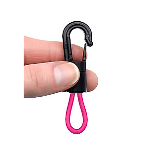 Teak Tuning Premium Complete Carrier, Pink Grapefruit Colorway - Fingerboard Hook Key Chain, Stretchy Nylon - Made in The USA