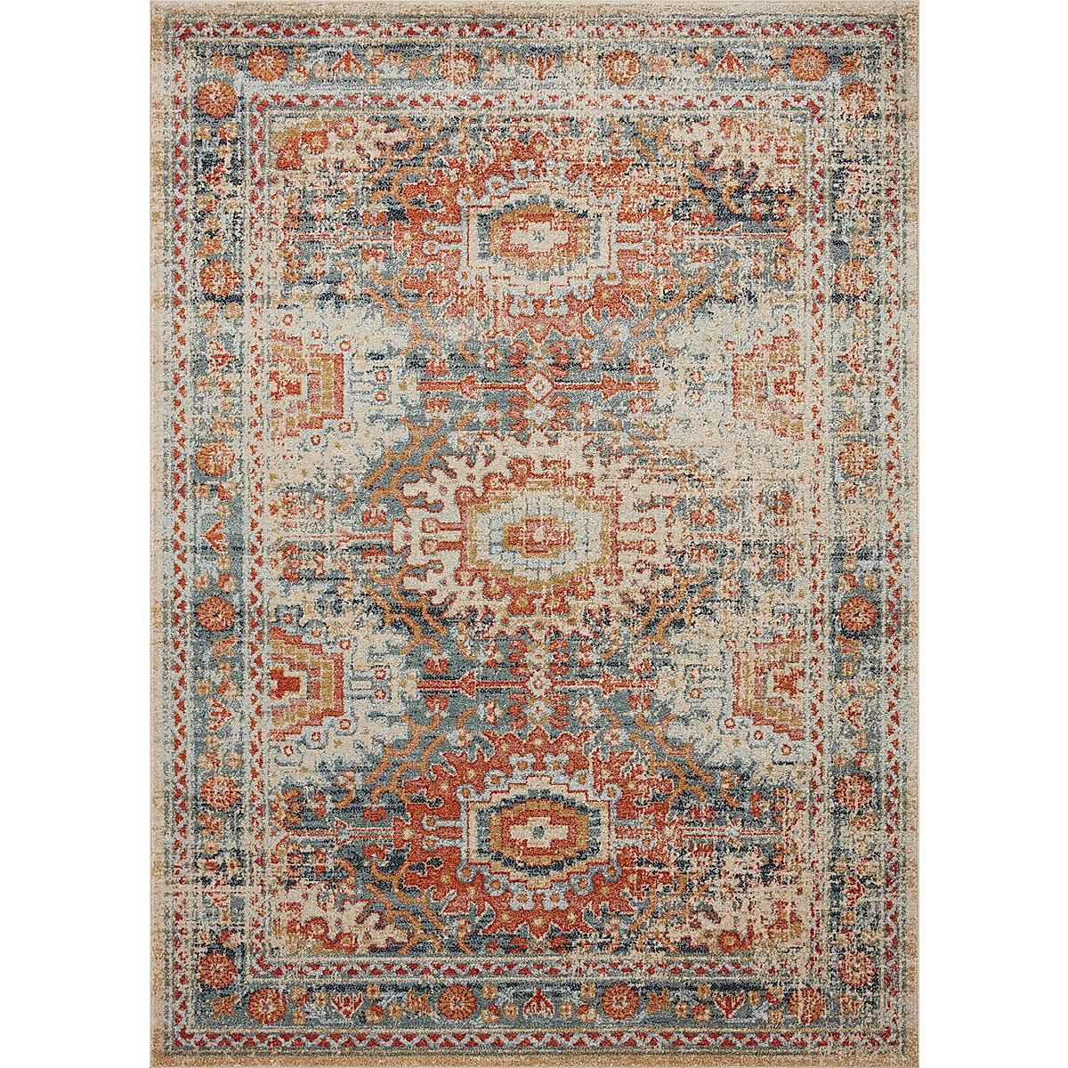 Loloi II Jocelyn Collection JOC-03 Mist/Multi 9'-6" x 12'-6" Area Rug