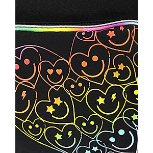 Sugar & Jade Girls' Teen Back to School, Full, Fashion Backpack, Black Multi Smiley, One Size