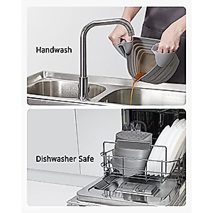 Syntus Slow Cooker Liners Divider, Large Size Crock Pot Liners Divider Insert Reusable Silicone Cooking Liner Dishwasher Safe, Fit 6QT to 8QT for Slow Cooker Crockpot, Grey