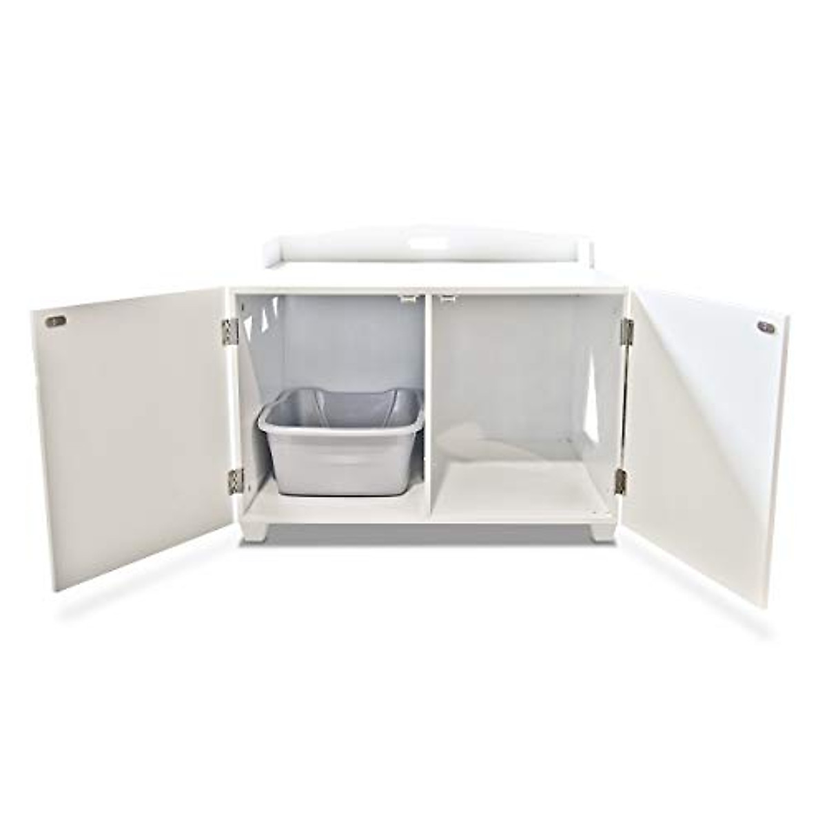 Furhaven Designer Hidden Litter Box Storage Container Cabinet - White, One Size