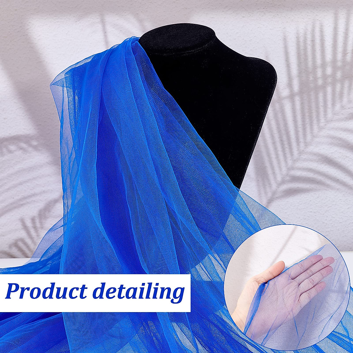 OLYCRAFT 79x63" Royal Blue Tulle Fabrics Bolt Net Chinlon Tulle Fabric Gauze Mesh Ribbon Tulle for Wedding Party Event Decorations Gift Wrapping DIY Sewing Crafts