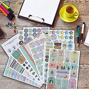 Mr. Pen- Christian Journaling Stickers, 31 Sheets, 1034 pcs, Christian Stickers for Planners and Journals, Christian Stickers, Religious Stickers, Bible Journaling Stickers, Bible Journaling Supplies