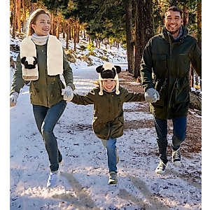 DolliBu Pug Dog Plush Hat and Scarf Set – Super Soft Pug Dog Stuffed Animal on Hat and Scarf, Cozy Winter and Snow Accessories for Kids and Adults–One Size