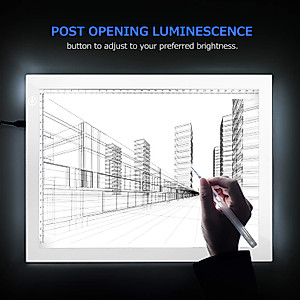 A4 Dimmable Brightness LED Artcraft Light Box Tracer Slim Light Pad Portable Tablet, ME456 USB Power Cable Copy Drawing Board Tracing Table for Artists Designing, Animation, Sketching (White)