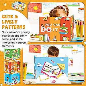 Zhehao 12 Pack Privacy Boards for Student Classroom Desk Dividers Privacy Folders for Student Desks Partition Panel for Teacher Student School Office Home Supplies, 6 Styles