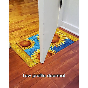 Toland Home Garden 800017 Sweet Sunflowers Summer Door Mat 18x30 Inch Flower Outdoor Doormat for Entryway Indoor Entrance
