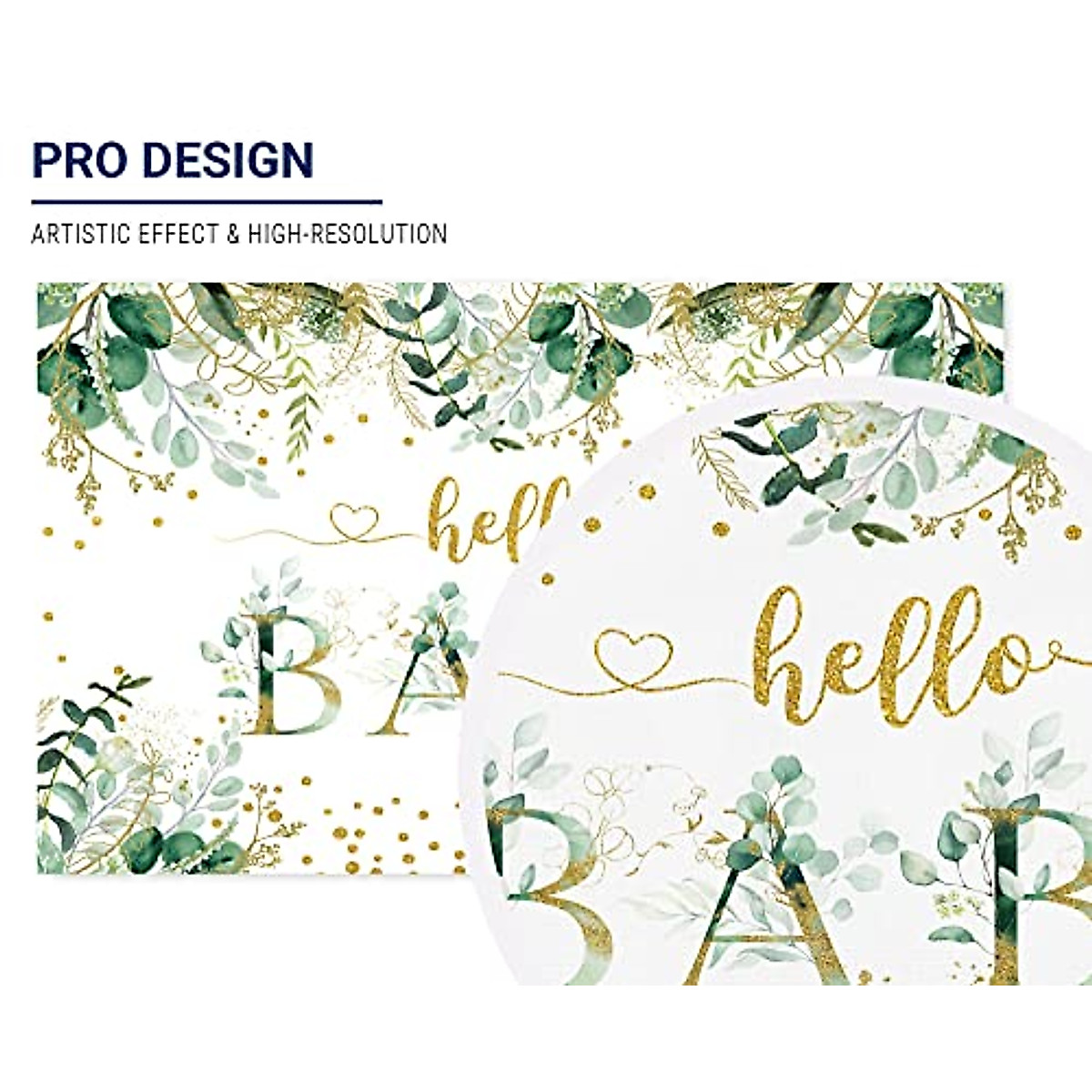 Allenjoy Greenery Hello Baby Theme Backdrop for Jungle Safari Woodland Birthday Decor Gender Neutral Welcome Oh Sweet Baby Boy Girl Party Supplies Decorations Banner