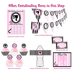 POP parties Glamour Girl Party Thank You Cards - 10 Thank You Cards + 10 Envelopes