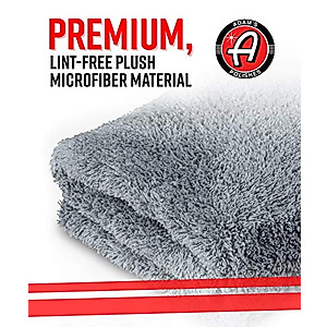 Adam's Borderless Grey Edgeless Microfiber Towel - Premium Quality 480gsm, 16 x 16 inches Plush Microfiber - Delicate Touch for The Most Delicate Surfaces (6 Pack)