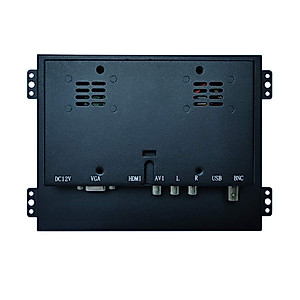 iChawk 8'' inch PC Monitor 1024x768 4:3 Fullview IPS LCD Screen Power On Boot Metal Shell Embedded Open Frame Industrial Display with Quick Easy Installation, Built-in Speaker, BNC HDMI-in K080MN-ZY2