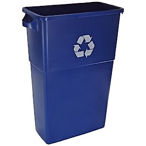 Impact 7023-11R Polyethylene Thin Bin Container, 23 Gallon Capacity, 11" Length x 23" Width x 30" Height, Blue Recycle (Case of 4)