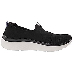 Skechers Women's GO Walk Hyper Burst Knit Slip ON Sneaker, Black/Multi, 7.5