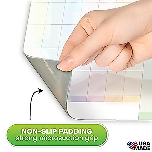 M.C. Squares 3-in-1 Dry Erase Desk Mat, Mouse Pad & Calendar | Erasable Writing White Board | Large Non-Slip Desktop Protector for Office, Home, School | Includes Wet Erase Marker | 34"x13"