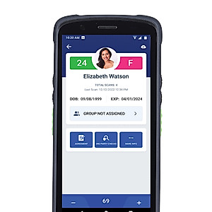 IDWare 9000 ID Passport Scanner – Touchless Handheld Scanning Solution with VeriScan Basic Software for Age Verification & Visitor Management – Free Charging Cradle, Screen Protector & Wrist Strap