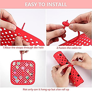 Yatihugy Shoe Decoration Charms Organizer,Wall Hanging Charms Bag,Portable Storage Case for Women,Silicone Enamel Pin Display Stand (The Storage Box Not Contain Any Shoe Charms)