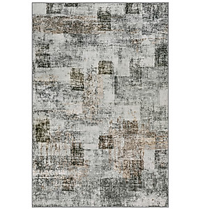 Area Rug Living Room Rugs 8x10 Washable: Soft Modern Abstract Fluffy Rug with Non-Slip Backing, Indoor Plush Throw Rug Large Accent Carpet for Bedroom Dining Room Nursery - Gray
