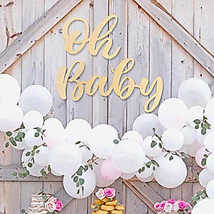 Wood Baby Sign Baby Shower Banner for 1st Birthday Backdrop, Baby Party Sign Wooden Cutout Nursery Decor, Baby Party Banner Event Decorations for Gender Reveal Backdrop ,Baby Announcements