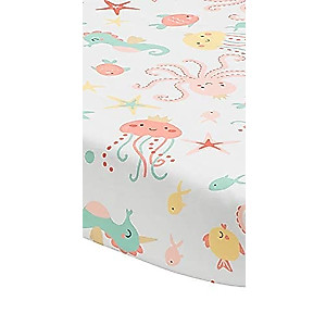 Bedtime Originals Ocean Mist Fitted Crib Sheet, Multicolor
