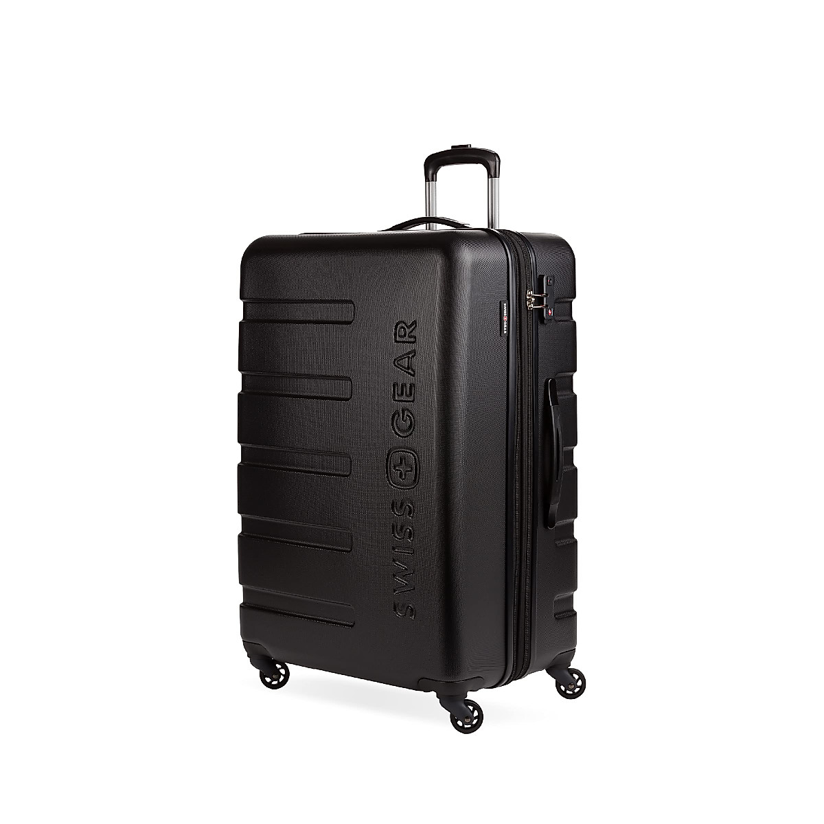 SwissGear 7366 Hardside Expandable Luggage with Spinner Wheels, Black, Checked-Large 27-Inch