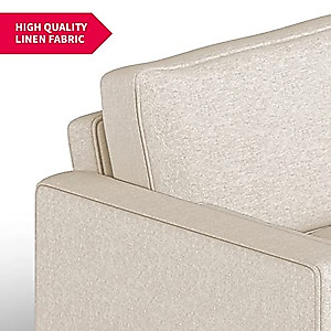 MUZZ 79" Sofa Bed, Linen Fabric Couch Bed, Sleeper Sofa Bed with Movable Backrest Cushion, Sleeper Sofa Couch for Living Room, Apartment, Small Spaces (Beige)